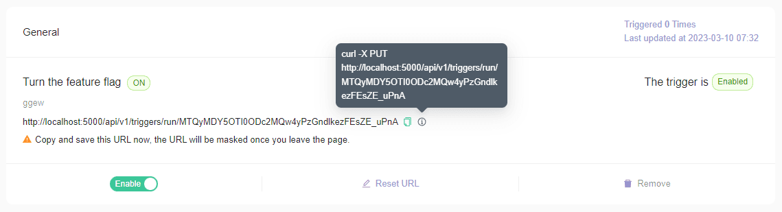 Flag triggers – FeatBit